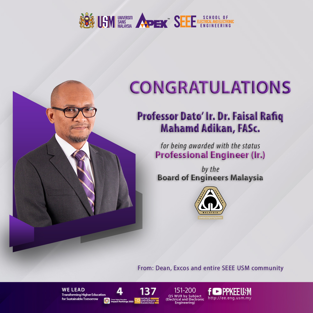 Congratulations Professor Dato' Ir. Dr. Faisal Rafiq Mahamd Adikan, FASc. For Being Awarded With ...